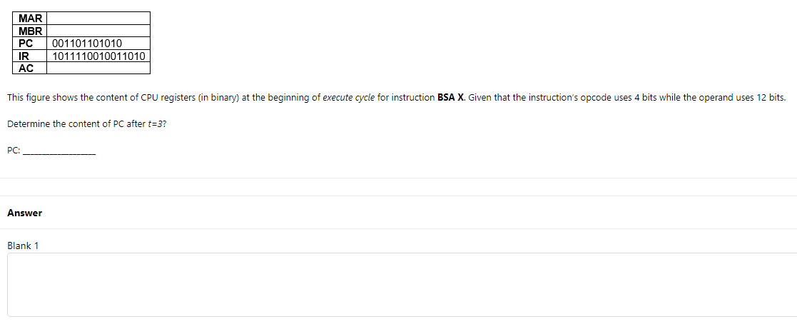 Solved MAR MBR PC IR AC This figure shows the content of CPU | Chegg.com