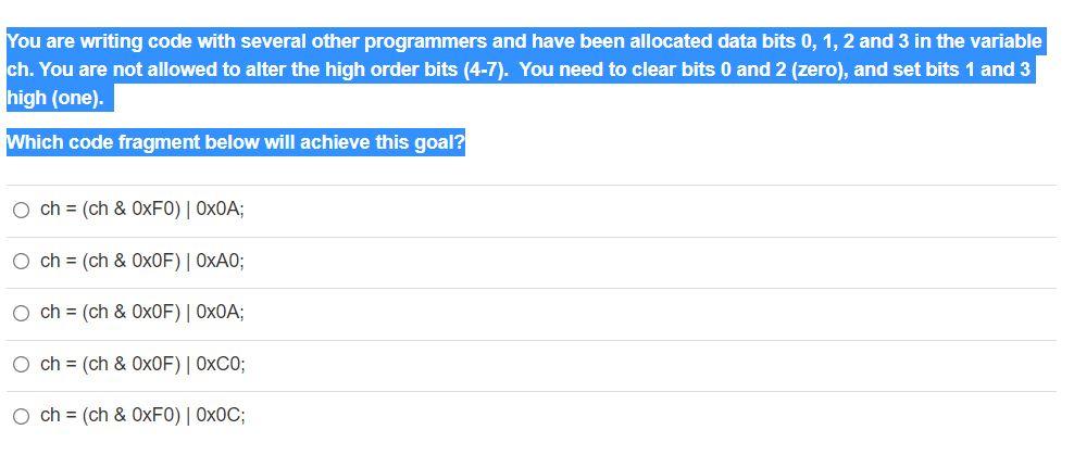 Solved You are writing code with several other programmers | Chegg.com