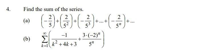 Solved Find the sum of the series. (a) | Chegg.com