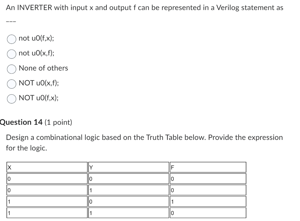 Solved An INVERTER with input x and output f can be | Chegg.com