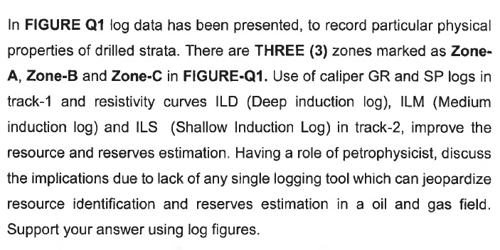 In FIGURE Q1 log data has been presented, to record | Chegg.com