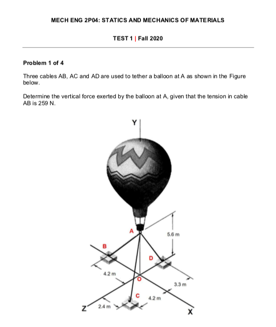 Solved MECH ENG 2P04: STATICS AND MECHANICS OF MATERIALS | Chegg.com