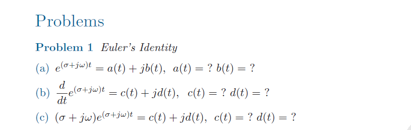 Solved ProblemsProblem 1 ﻿Euler's | Chegg.com