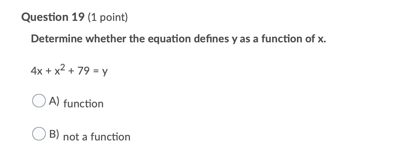 Solved Question 19 (1 point) Determine whether the equation | Chegg.com