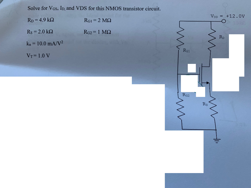 Solved Solve for Vos, ID, and VDS for this NMOS transistor | Chegg.com