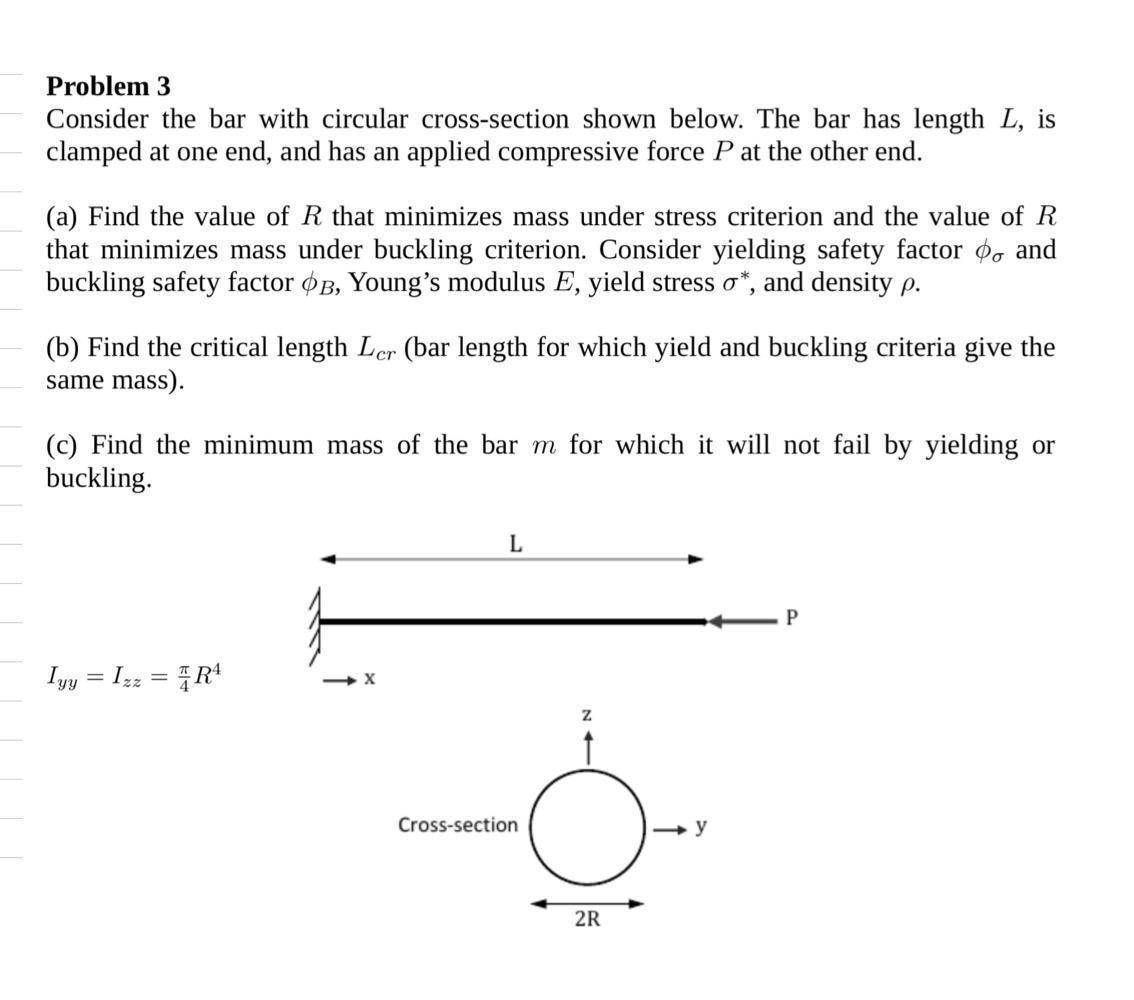 Solved Problem 3 Consider the bar with circular | Chegg.com