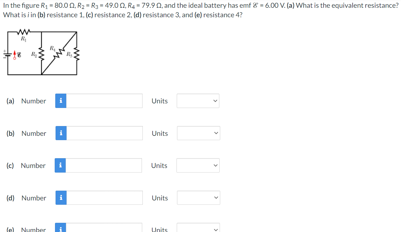 Solved In the figure R1=80.0Ω,R2=R3=49.0Ω,R4=79.9Ω, and the | Chegg.com