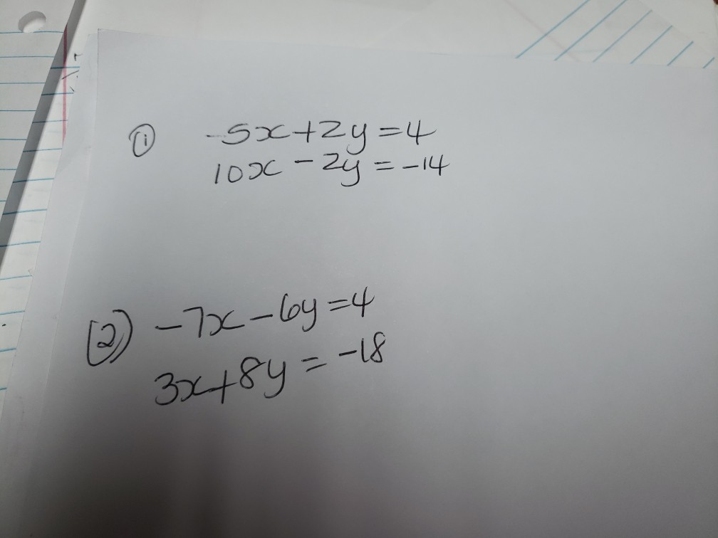 Solved Sx+2y=4 100-2y =-14 - (2) -70-6y=4 3048y=-18 | Chegg.com