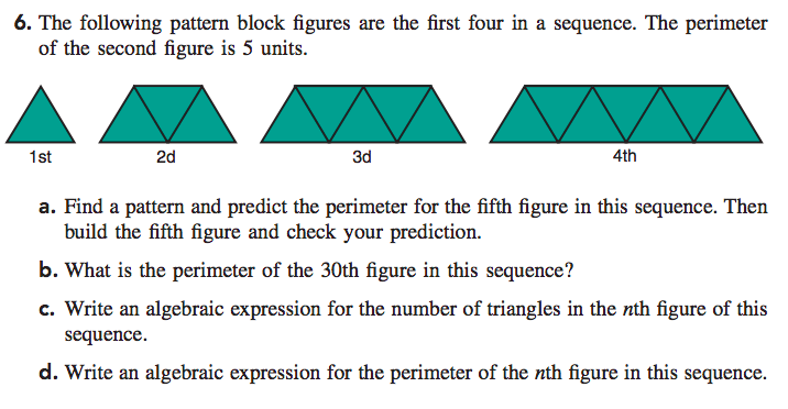 Solved 6. The following pattern block figures are the first | Chegg.com