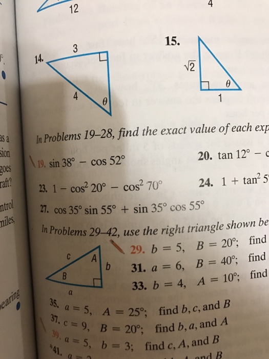 Solved In Problems 19-28, find the exact value of each | Chegg.com