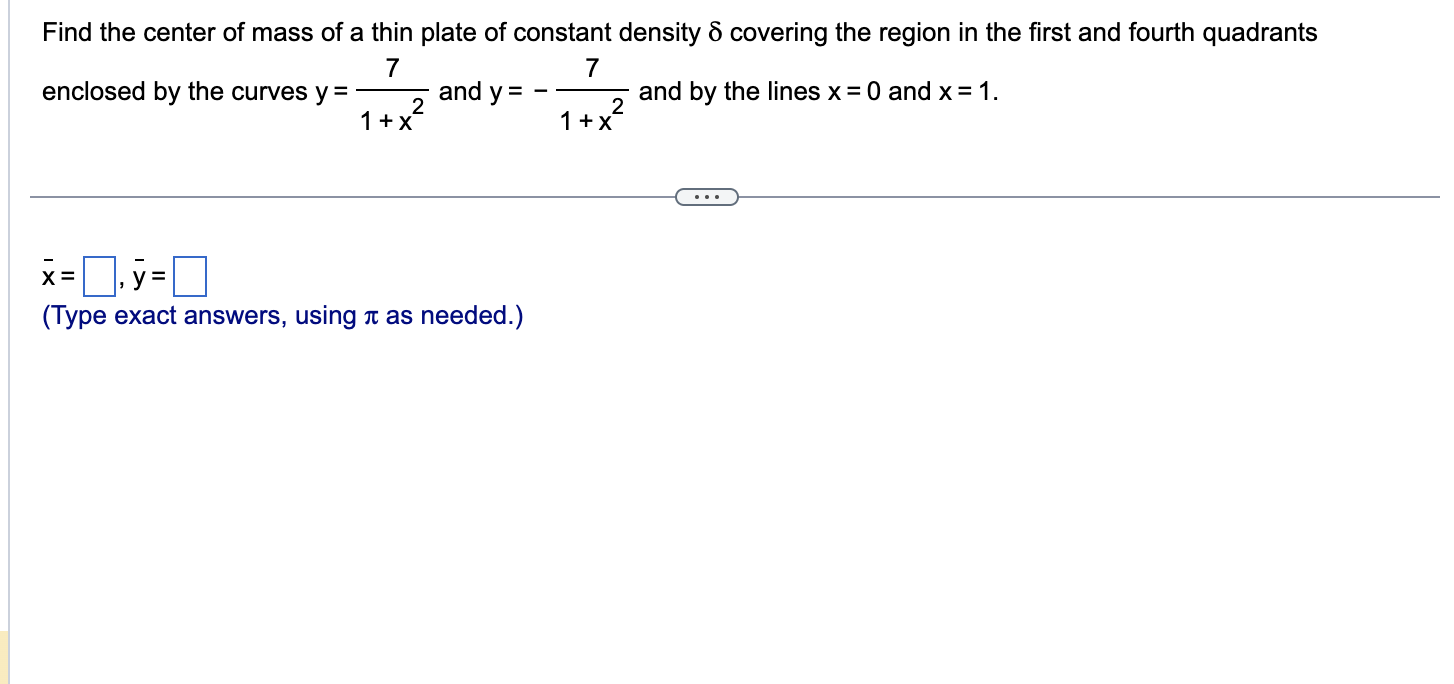 Solved Find the center of mass of a thin plate of constant | Chegg.com