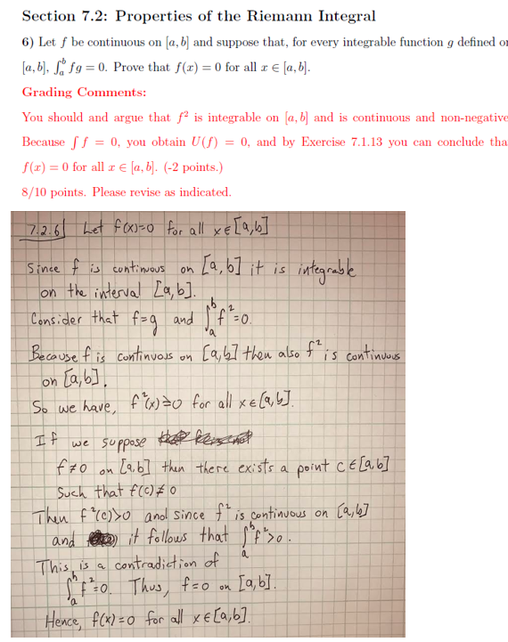 Solved Section 7.2: Properties of the Riemann Integral 6) | Chegg.com