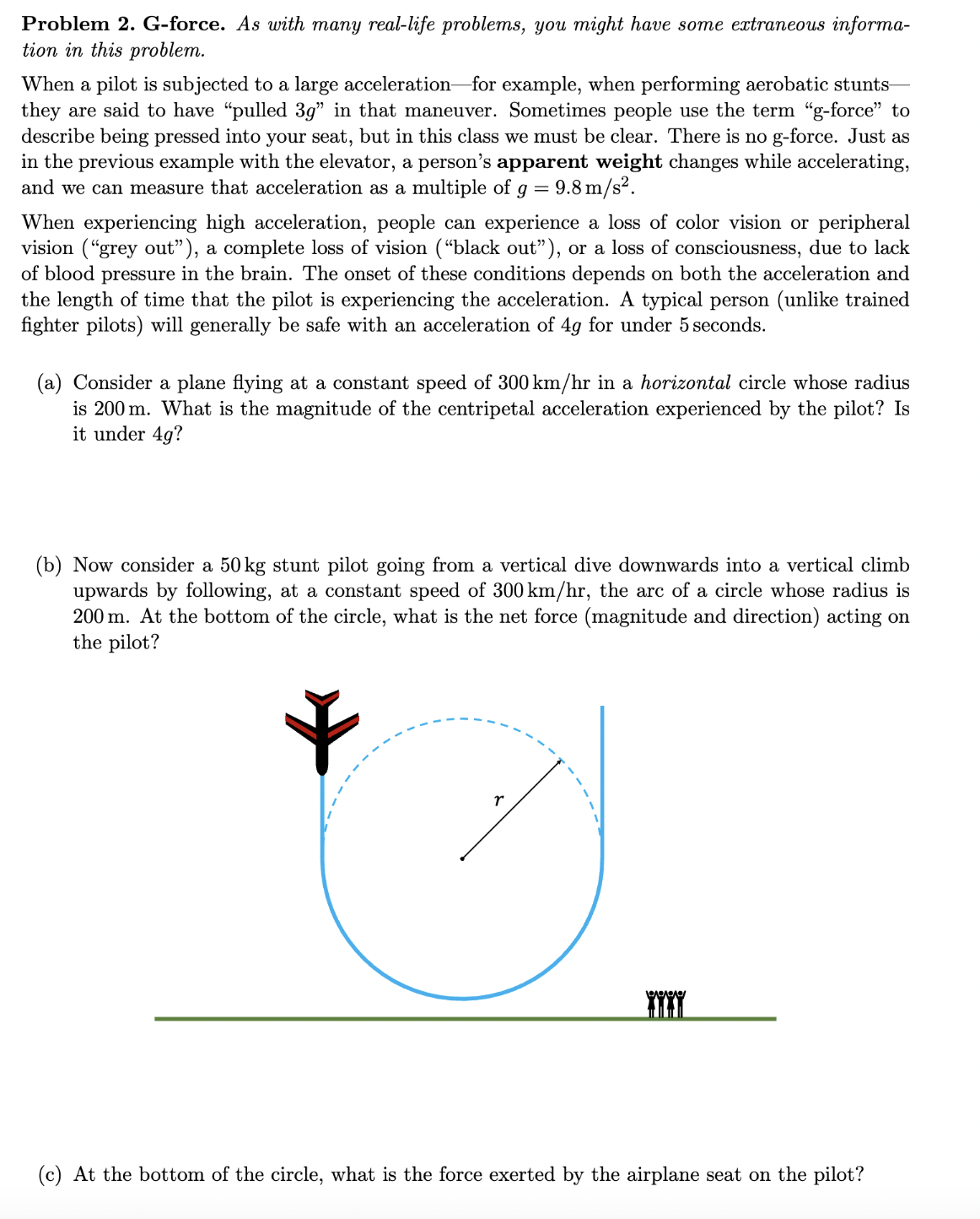 Solved Problem 2. G-force. As with many real-life problems, | Chegg.com