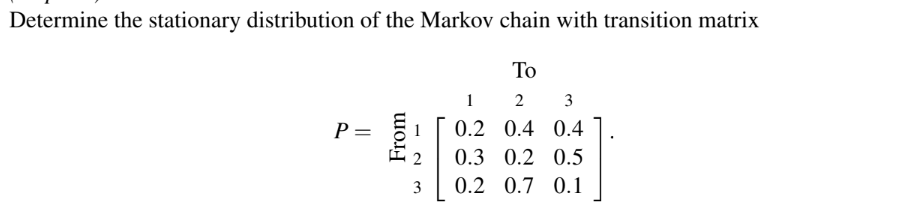 Solved Determine the stationary distribution of the Markov | Chegg.com