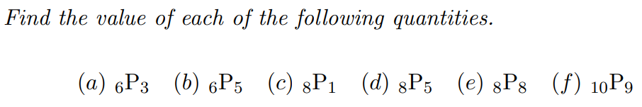 Solved Find the value of each of the following quantities. | Chegg.com