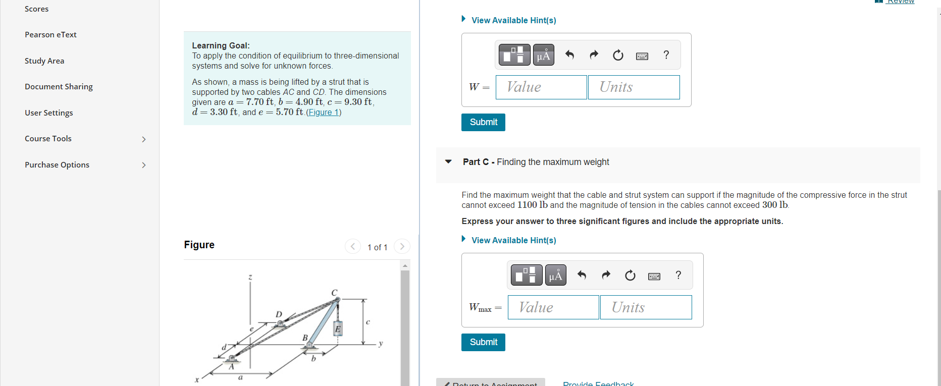 Solved Learning Goal: Part B - Finding the unknown weight To | Chegg.com