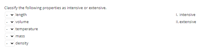 Solved Classify the following properties as intensive or | Chegg.com