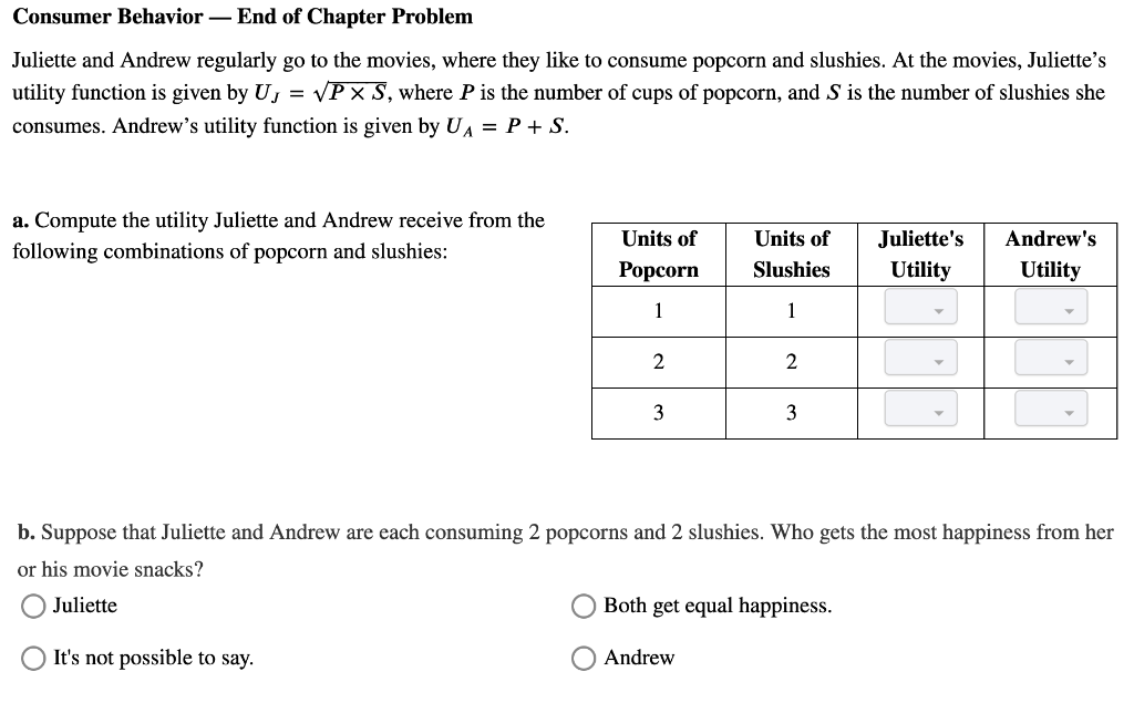 Solved Consumer Behavior - End of Chapter Problem Juliette | Chegg.com