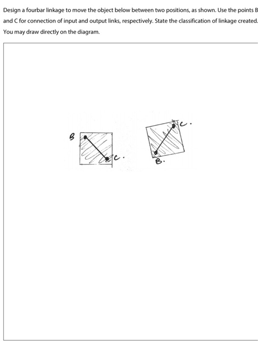 Design a fourbar linkage to move the object below | Chegg.com