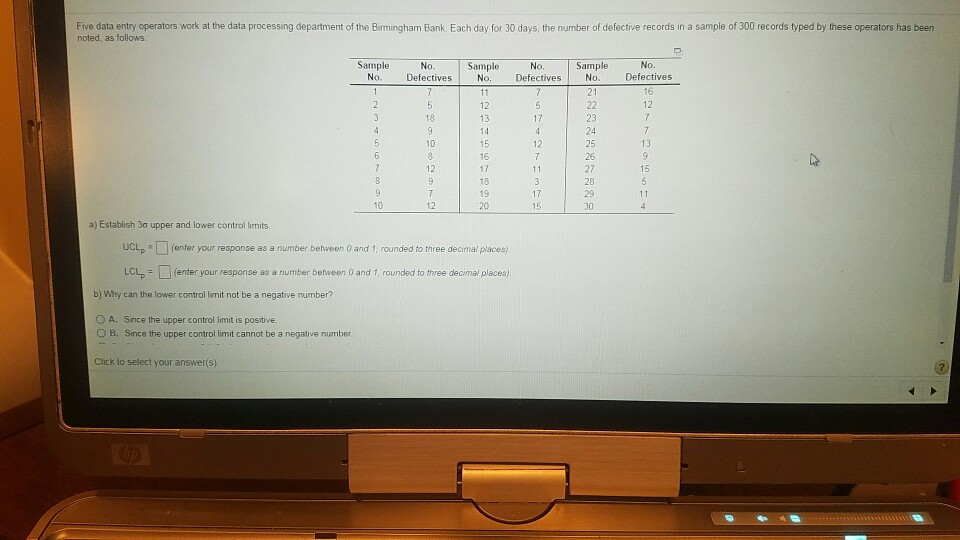 Solved Five data entry operators work at the data processing | Chegg.com