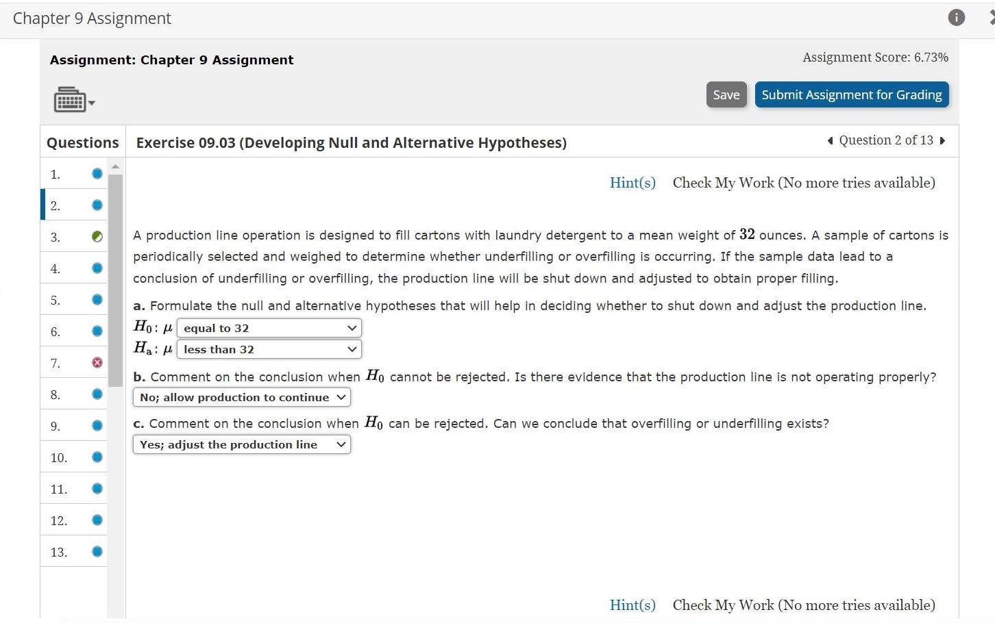 Solved Assignment: Chapter 9 Assignment Assignment Score: | Chegg.com Solved Assignment: Chapter 9 Assignment Assignment Score: | Chegg.com