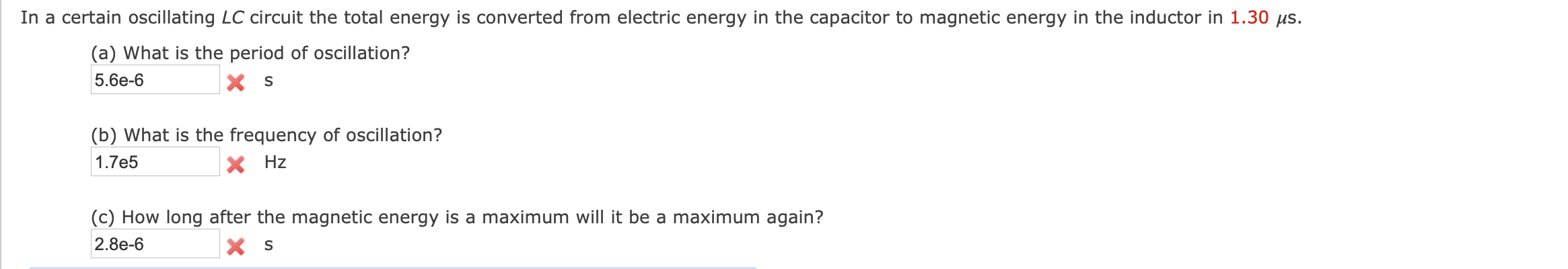 Solved In a certain oscillating LC circuit the total energy | Chegg.com