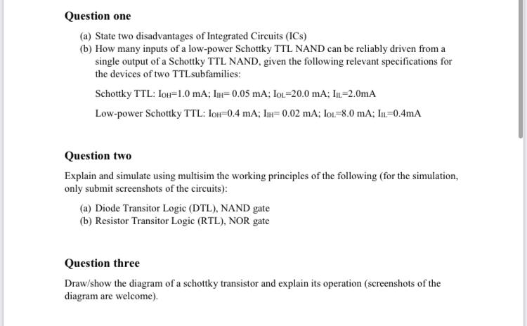 Solved Question one (a) State two disadvantages of | Chegg.com