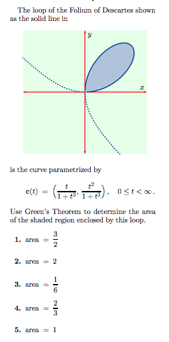 Solved The loop of the Folium of Descartes shown as the | Chegg.com