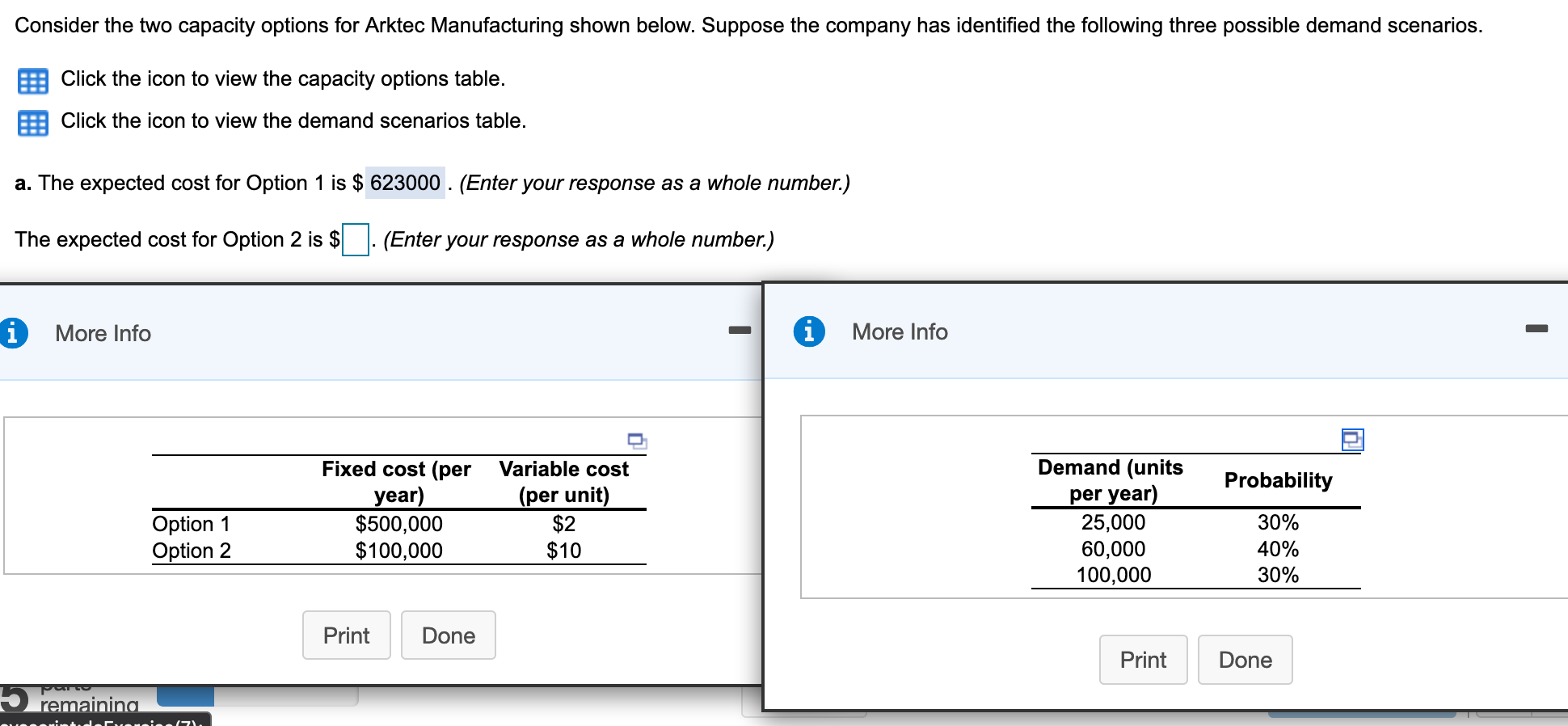 Solved Consider the two capacity options for Arktec | Chegg.com