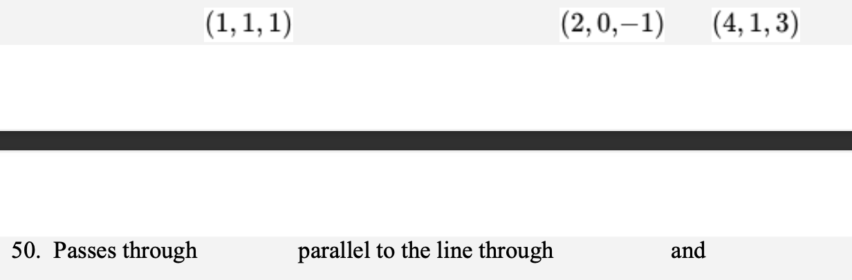 Solved Find vector parametrization.Passes through | Chegg.com