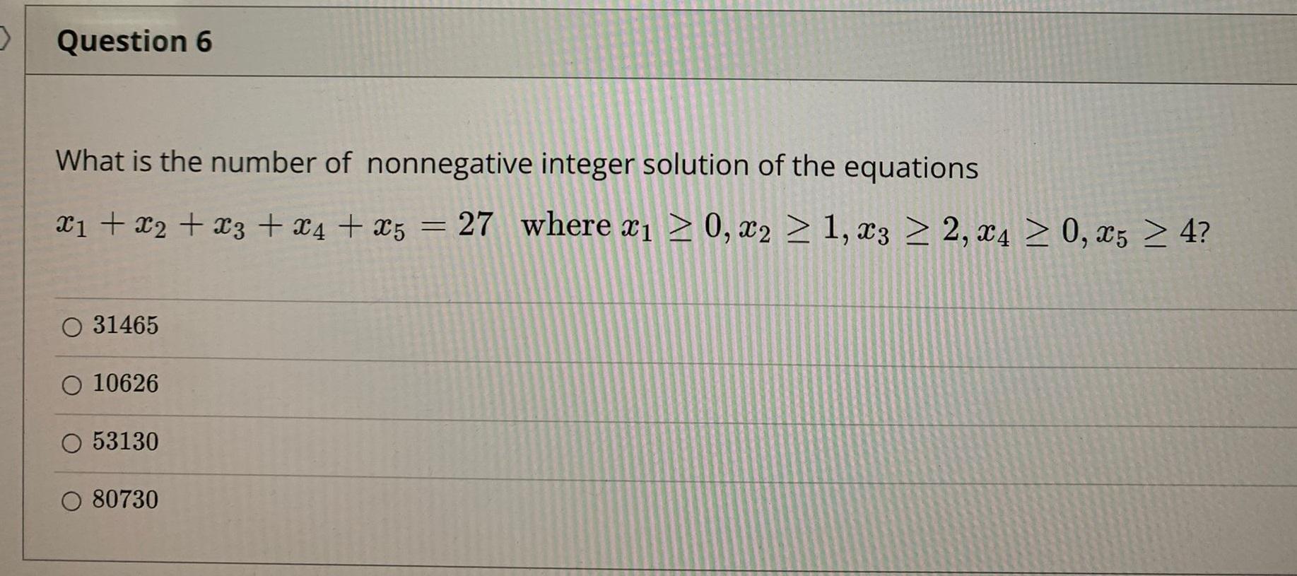Solved Question 6 What is the number of nonnegative integer | Chegg.com
