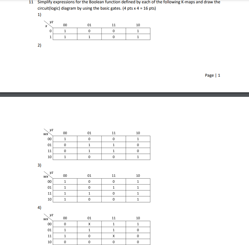 Solved 11 Simplify expressions for the Boolean function | Chegg.com