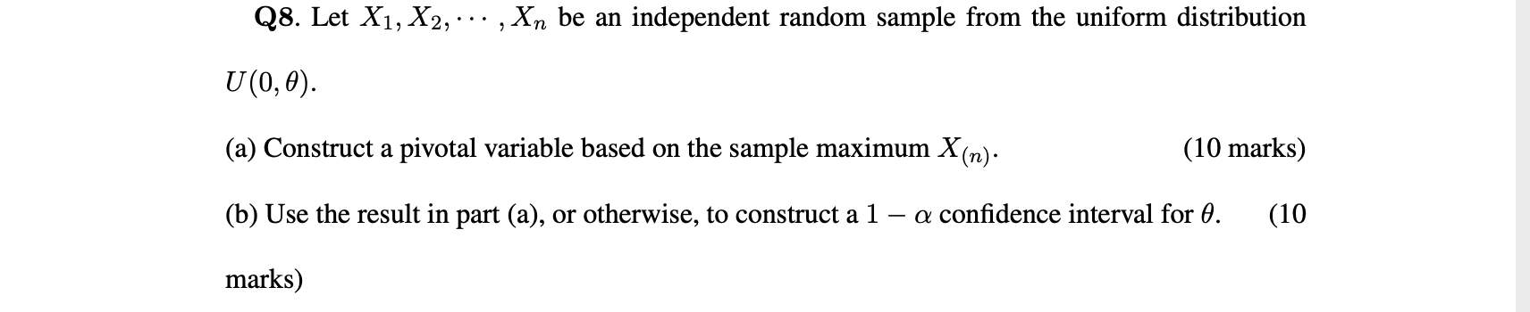 Solved Q8. Let X1, X2, ..., Xn be an independent random | Chegg.com