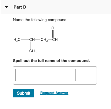Solved Part A Name the following compound. CH3 CH3 H3C | Chegg.com