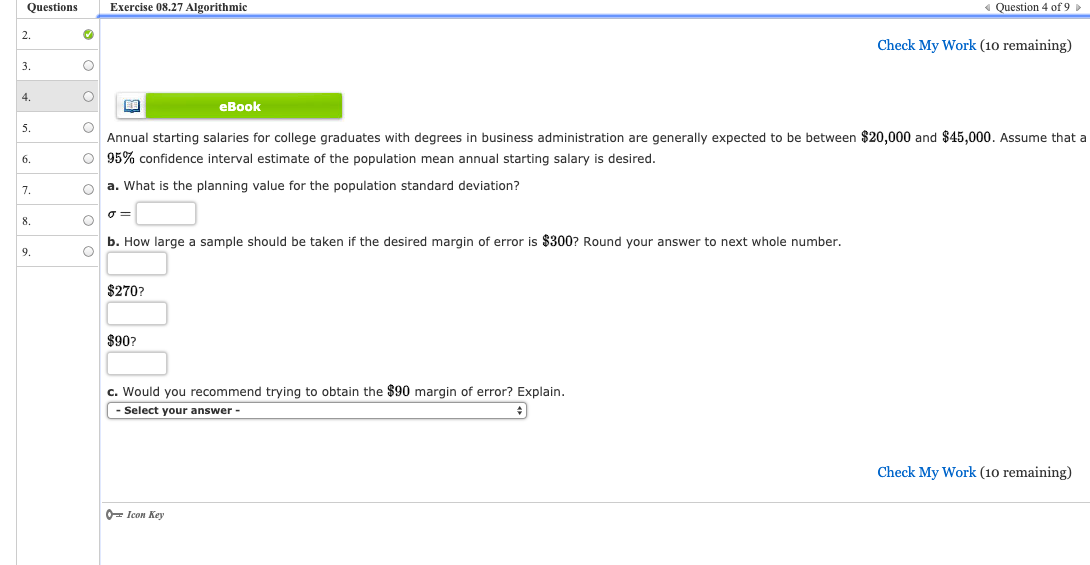 Solved Questions Exercise 08.27 Algorithmic Question 4 of 9 | Chegg.com