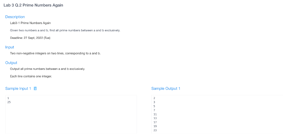 Solved Description Lab3-1 Prime Numbers Again Given two | Chegg.com