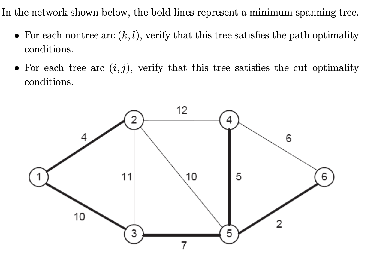 Solved In the network shown below, the bold lines represent | Chegg.com