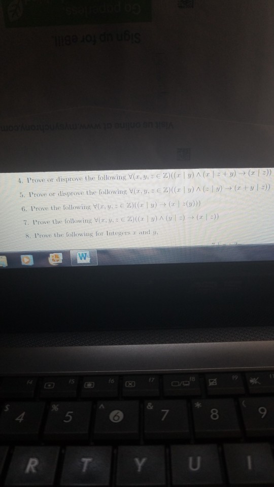 Solved 4. Prove or disprove the following V(r, y, ะ E Ζ)((r | Chegg.com Solved 4. Prove or disprove the following V(r, y, ะ E Ζ)((r | Chegg.com