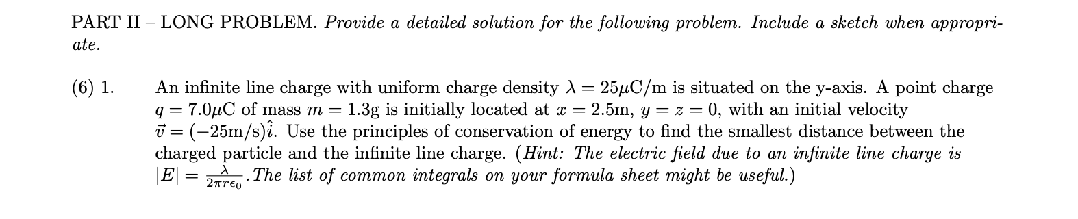 Solved PART II – LONG PROBLEM. Provide a detailed solution | Chegg.com