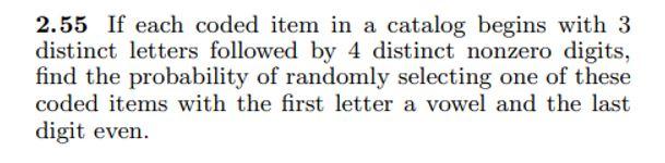 Solved 2.55 If each coded item in a catalog begins with 3 | Chegg.com