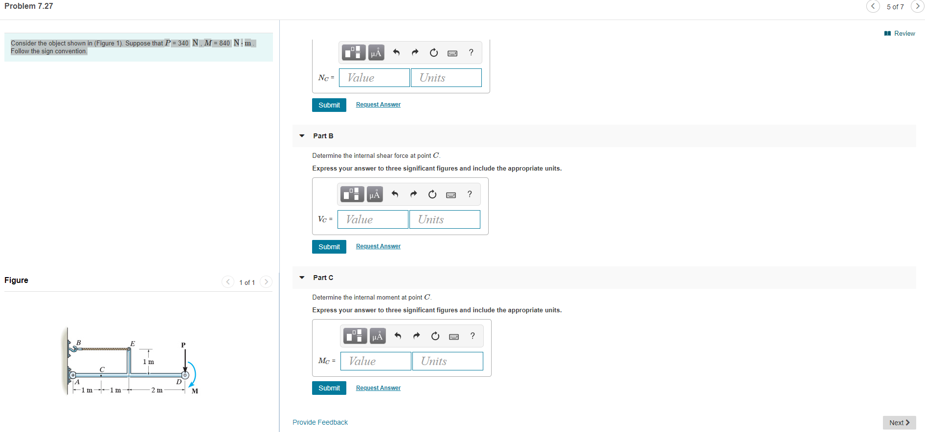 Solved Problem 7.27 5 of 7 > 1 Review Consider the object | Chegg.com