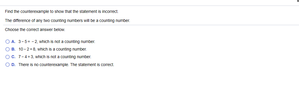 Solved Find the counterexample to show that the statement is | Chegg.com