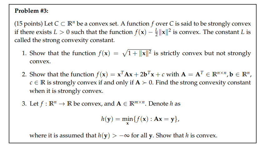 Solved Problem #3: = (15 points) Let C C R" be a convex set. | Chegg.com