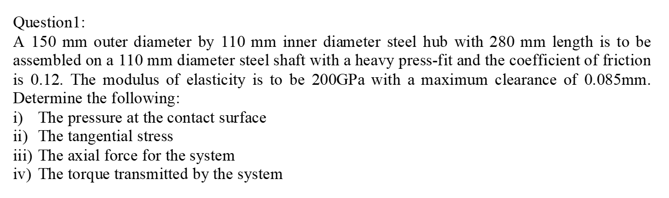 Solved A 150 mm outer diameter by 110 mm inner diameter | Chegg.com