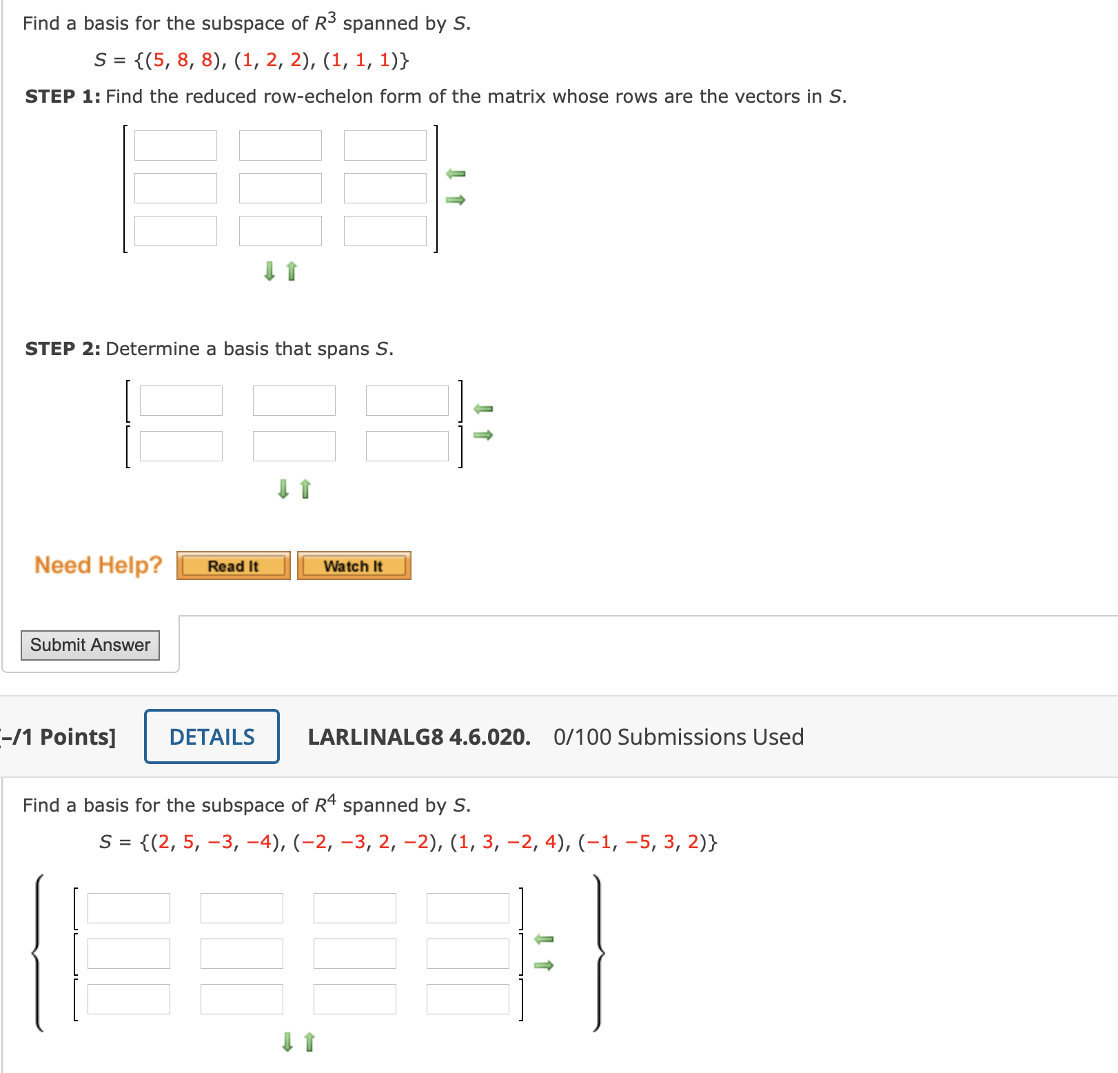 Solved Find a basis for the subspace of R3 spanned by S. | Chegg.com