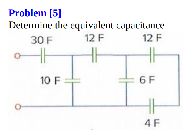Solved Problem [5] Determine the equivalent capacitance | Chegg.com