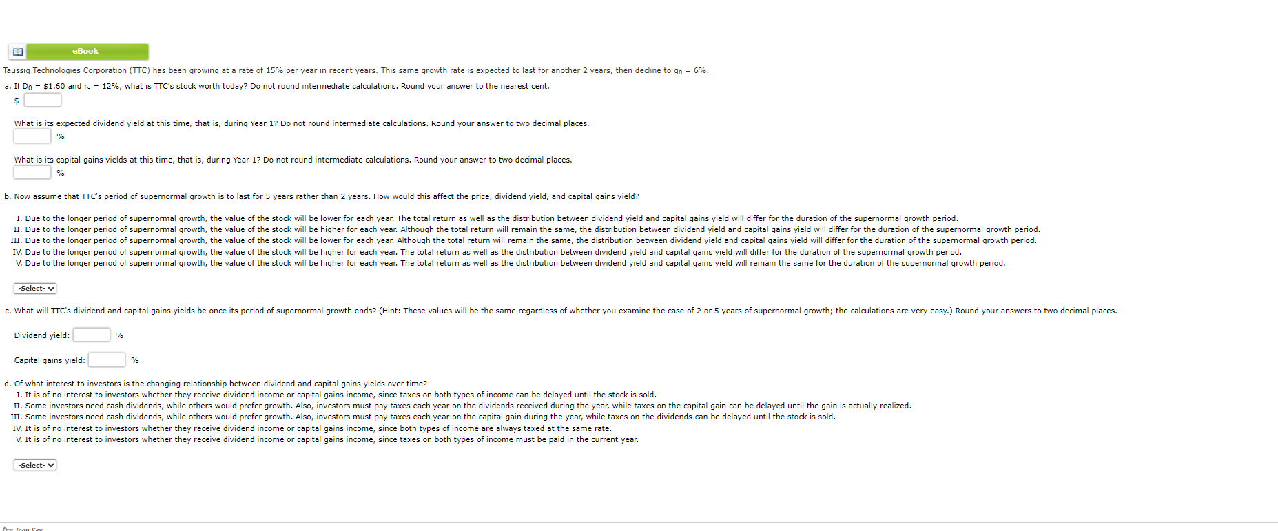 Solved eBook Taussig Technologies Corporation (TC) has been | Chegg.com