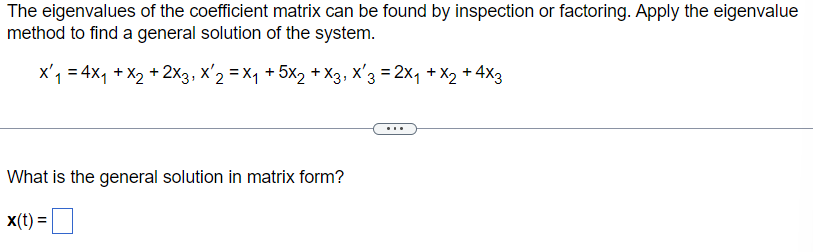 Solved The eigenvalues of the coefficient matrix can be | Chegg.com