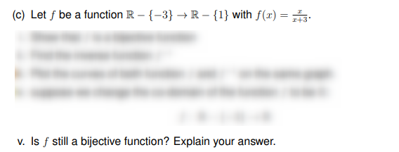 Solved (c) Let f be a function R−{−3}→R−{1} with f(x)=x+3x. | Chegg.com