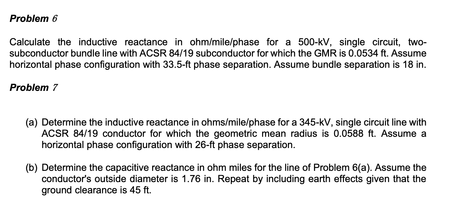 Solved Problem 6 Calculate the inductive reactance in | Chegg.com